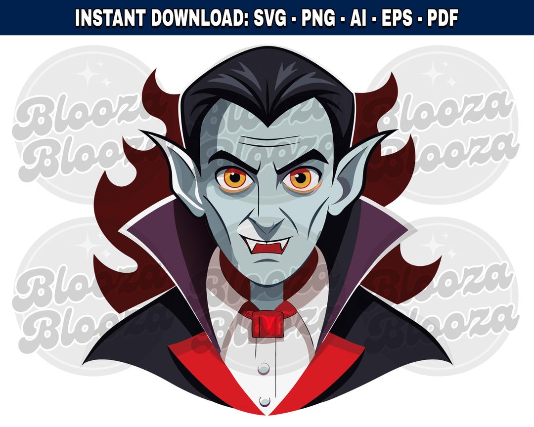 Vampire Man Sassy Halloween Color Instant Clipart Download Design SVG ...