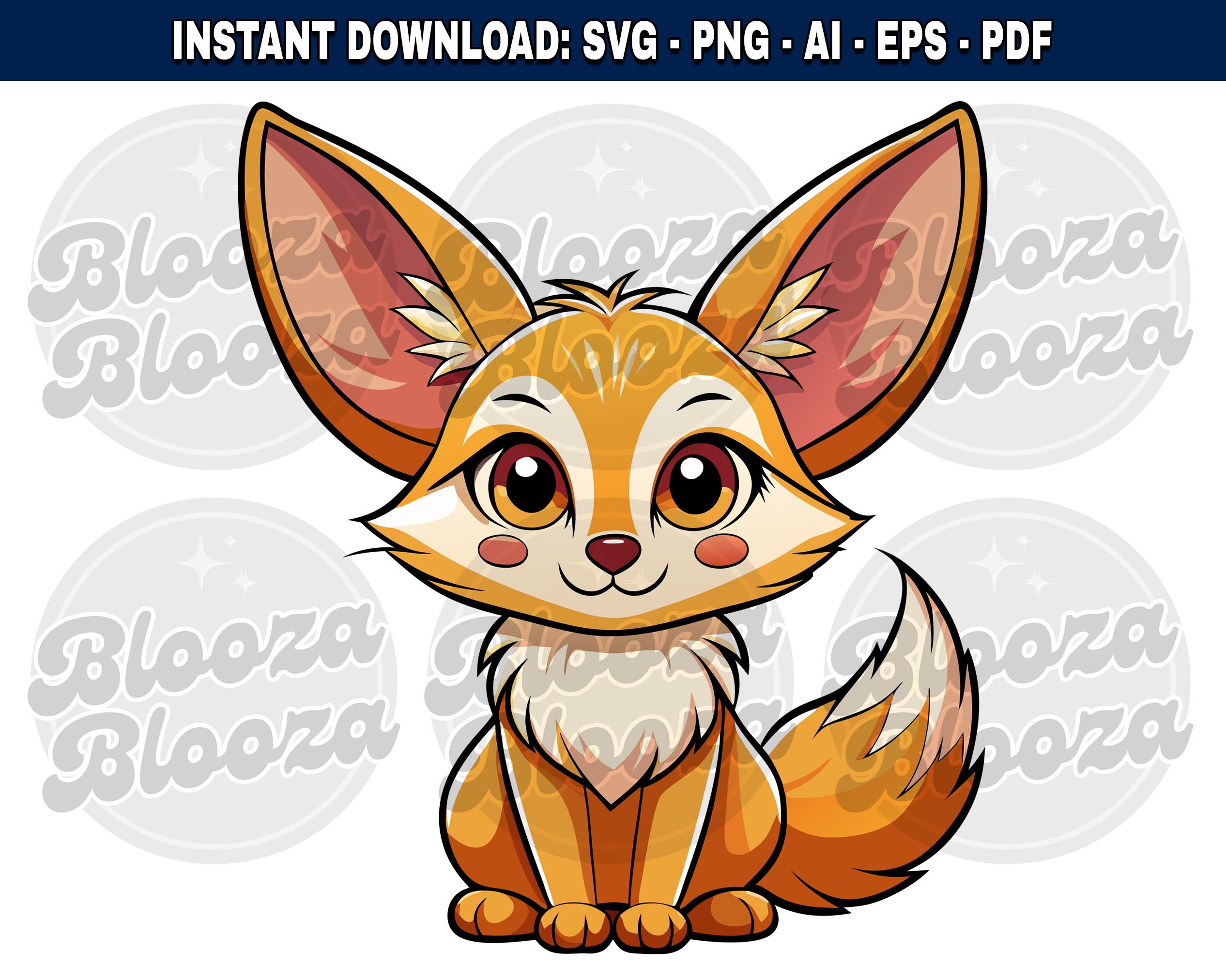 Fennec Fox Cute Instant Clipart Download Design SVG PNG EPS Pdf - Etsy