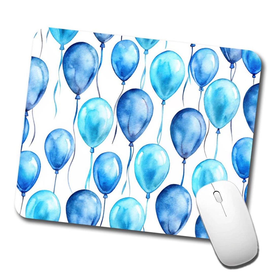 Blue Balloons Watercolor Birthday Low Profile Mouse Pad Mat - Etsy