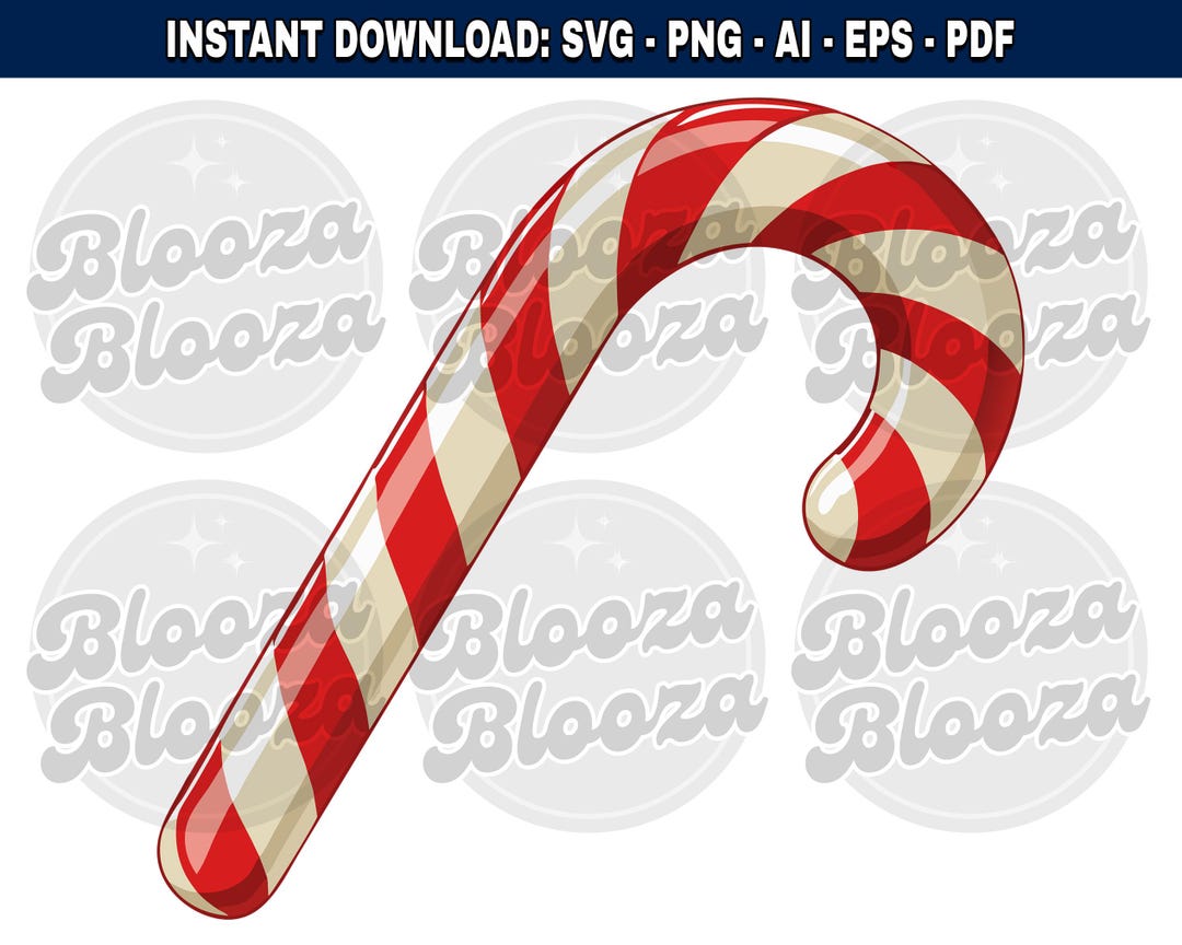Candy Cane Christmas Instant Clipart Download Design SVG PNG EPS Pdf - Etsy