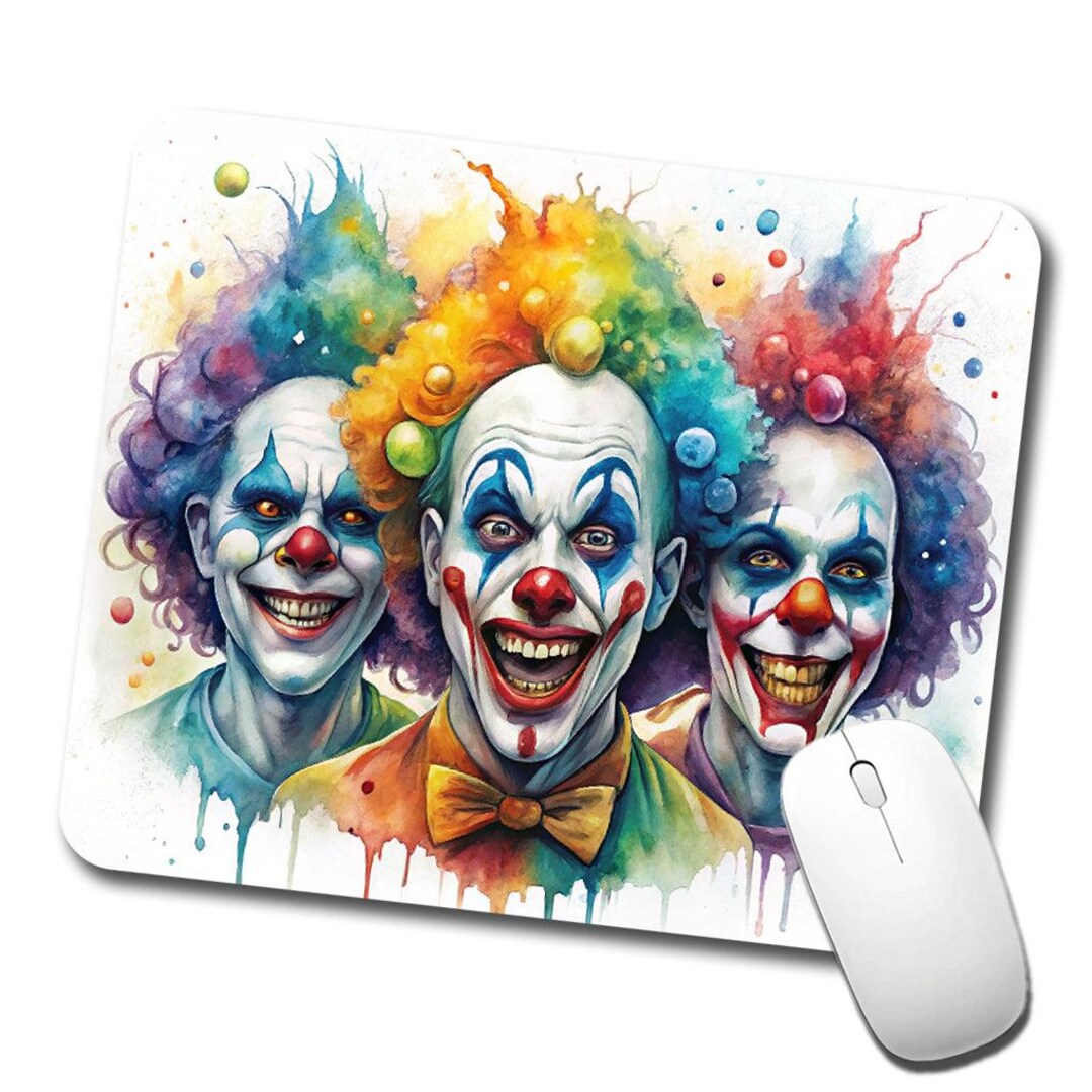 Creepy Scary Evil Killer Clowns Watercolor Low Profile Mouse Pad Mat - Etsy