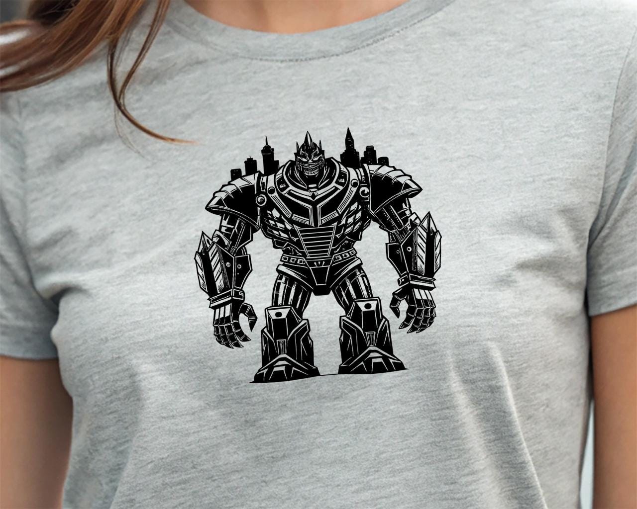 Giant Mech Robot Warrior Black Instant Clipart Download Design SVG PNG ...