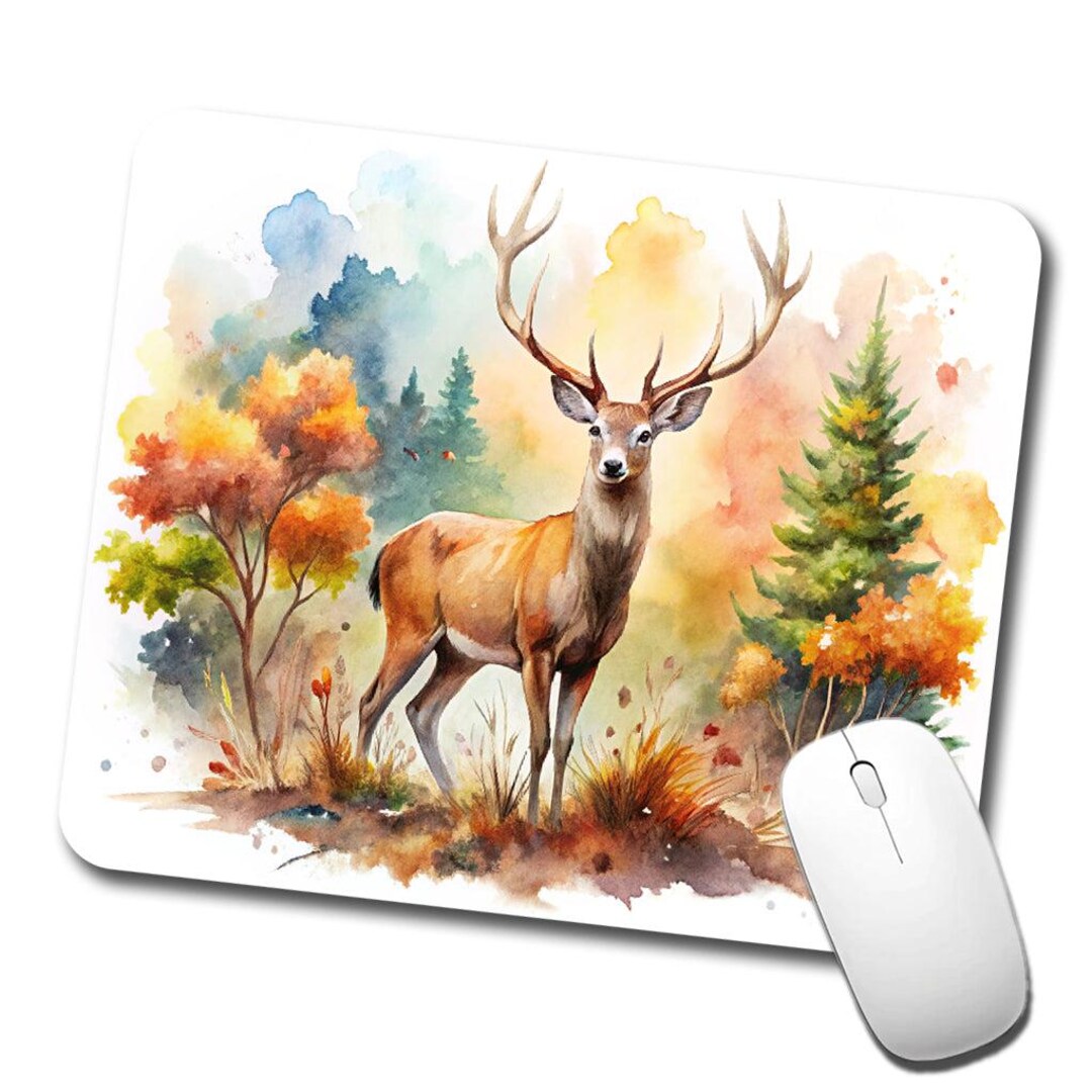 Majestic Deer Hunting Hunter Watercolor Low Profile Mouse Pad Mat - Etsy