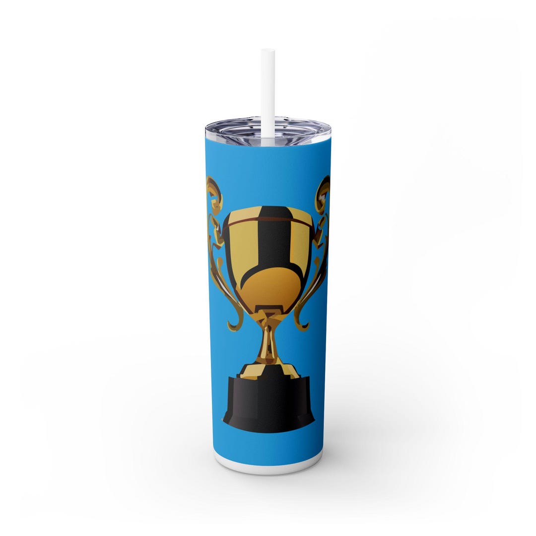 Trophy Award Skinny Tumbler 20oz With Straw Insulated Water Bottle Gift ...
