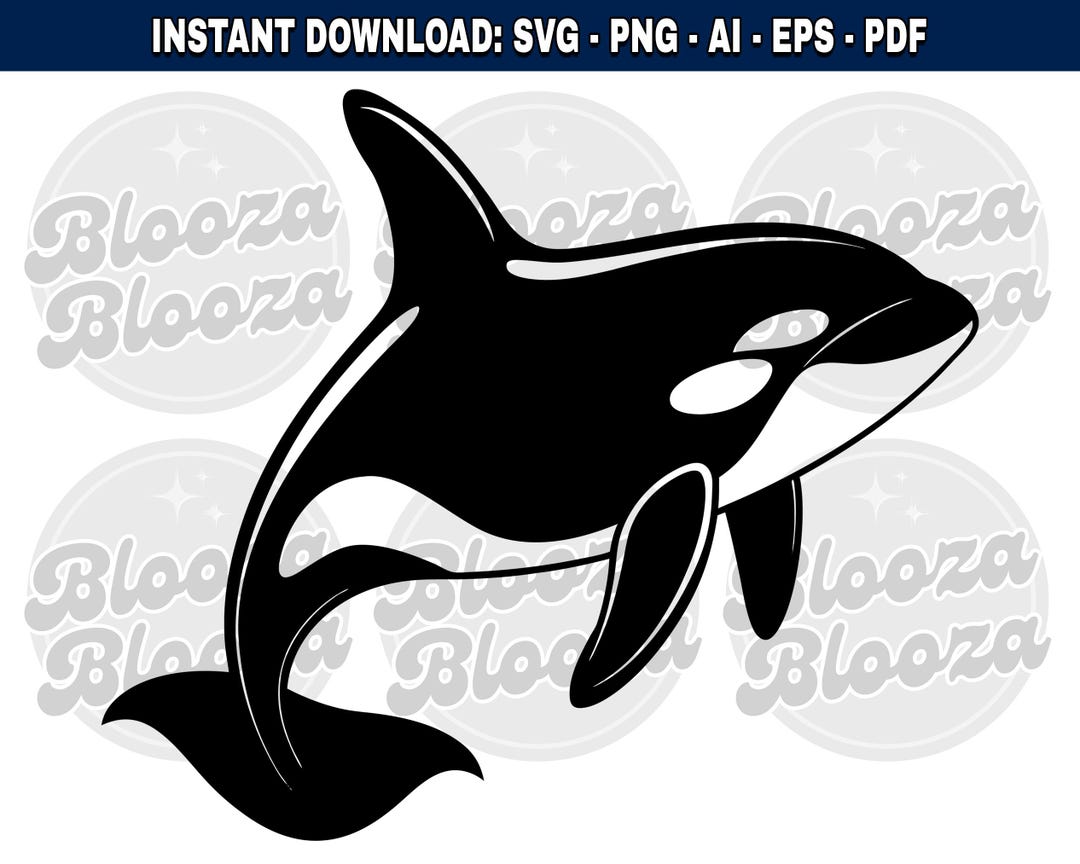Orca Killer Whale Black Instant Clipart Download Design SVG PNG EPS Pdf ...
