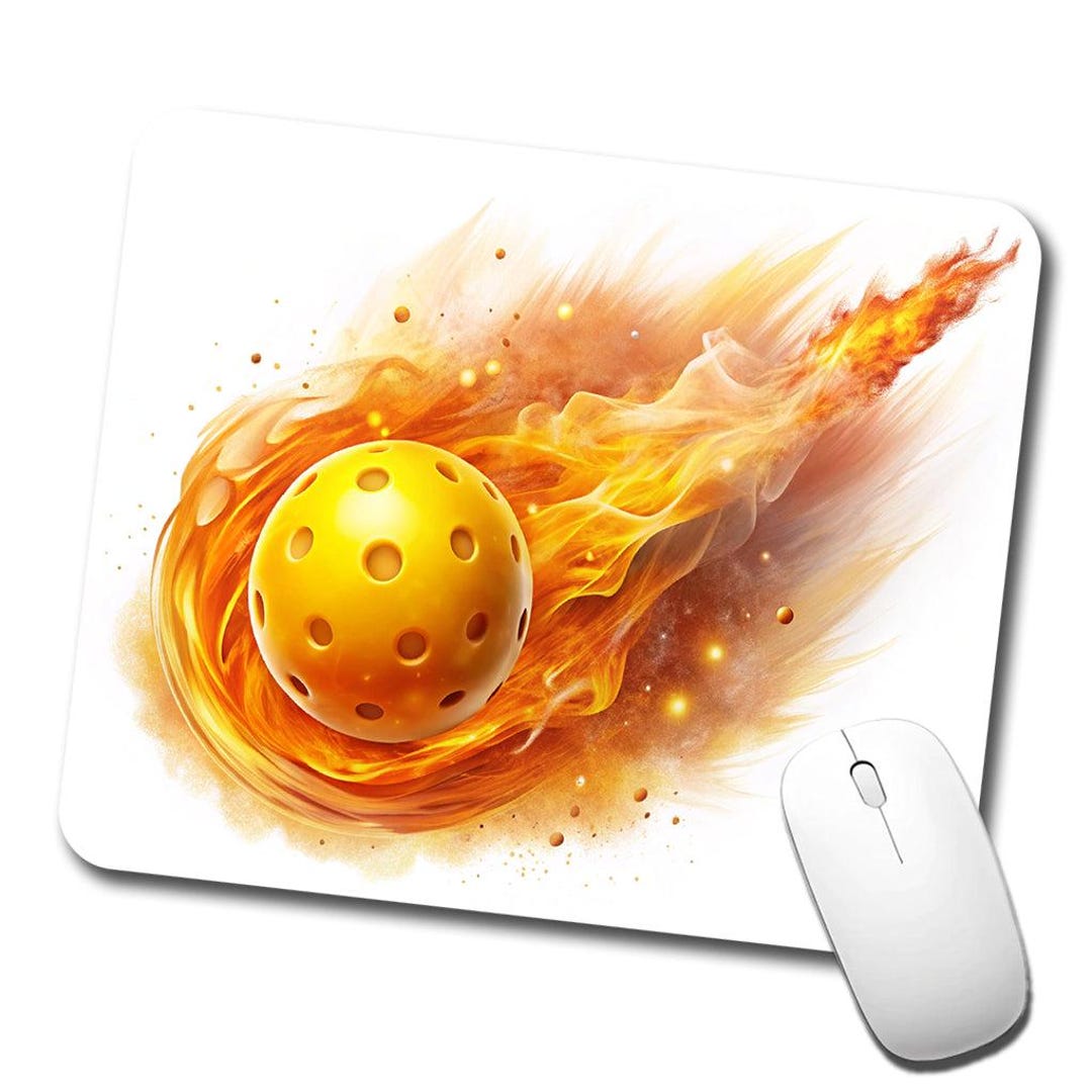 Yellow Pickleball Ball Rocketing Through the Air Low Profile Mouse Pad ...