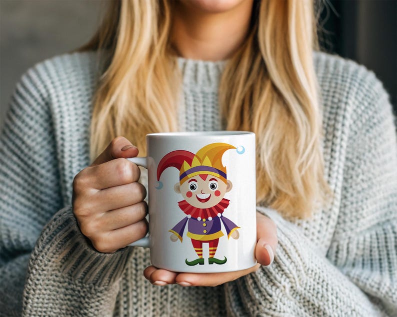 Court Jester Smiling Color Instant Clipart Download Design SVG PNG EPS ...