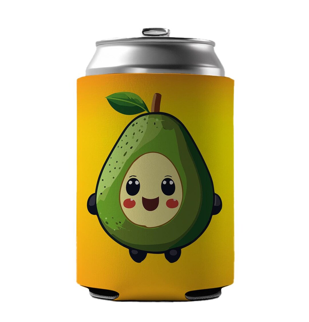 Avocado Smiling Funny Can Cooler Beer Soda Drink Insulated Holder ...