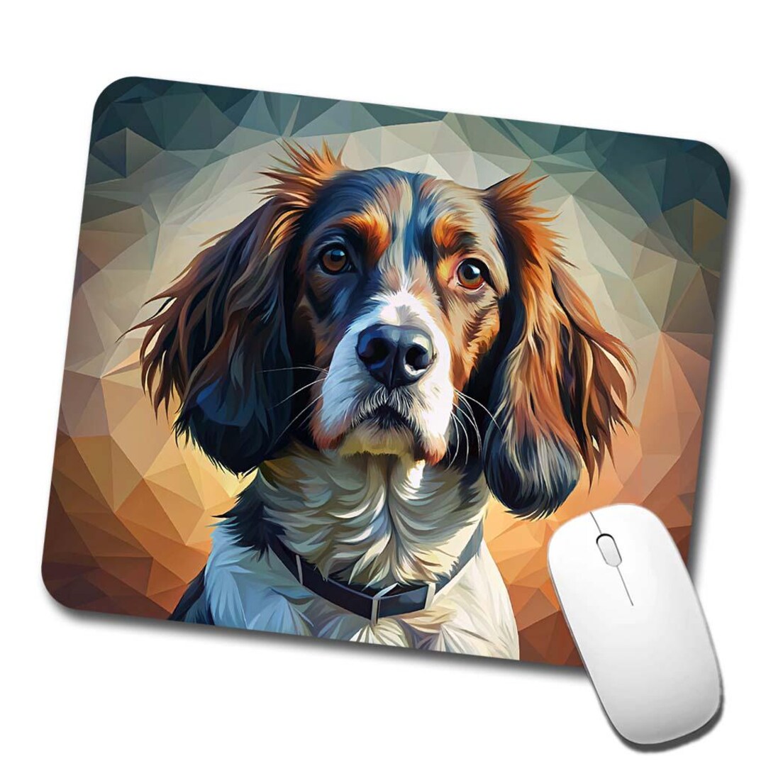 English Springer Spaniel Dog Abstract Stylized Art Low Profile Mouse ...