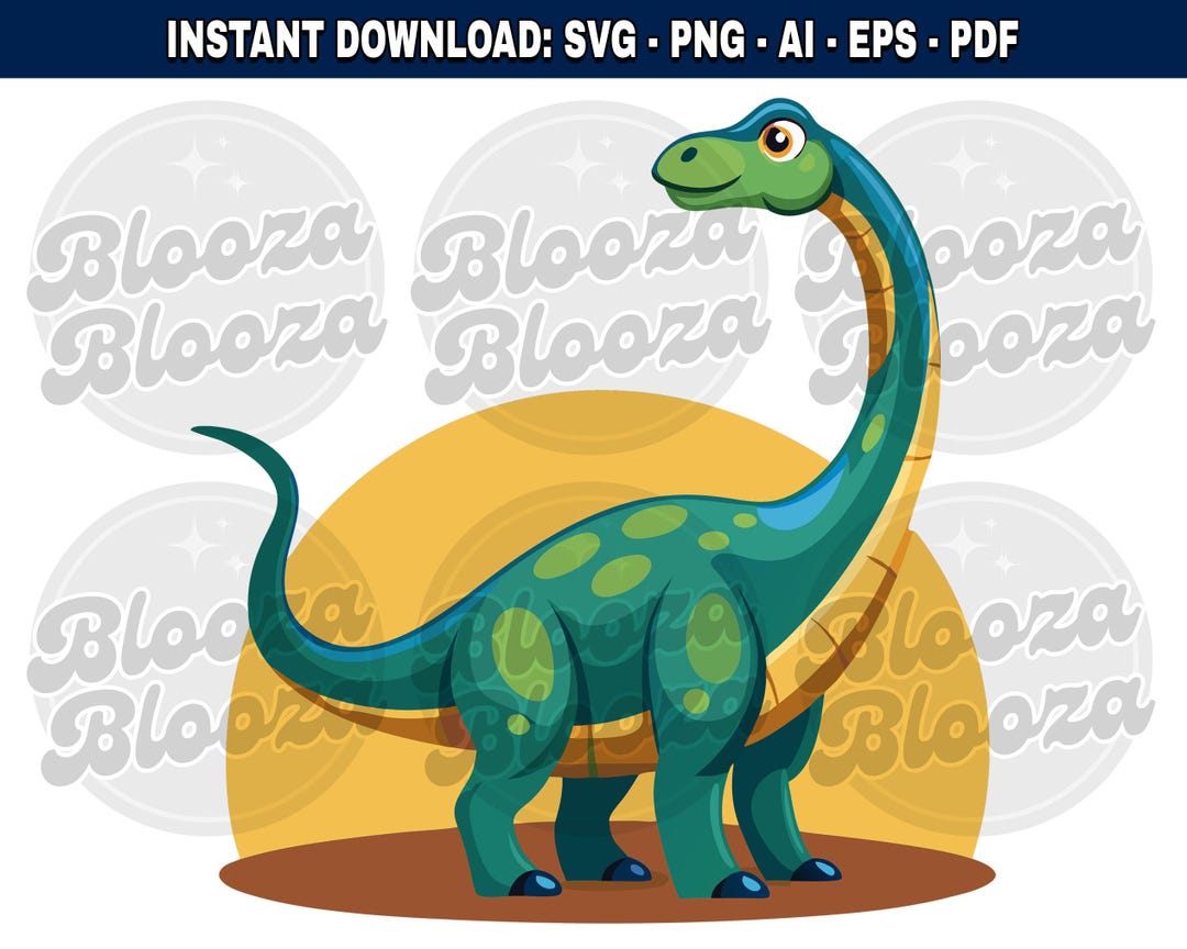 Brachiosaurus Dinosaur Instant Clipart Download Design SVG PNG EPS Pdf ...