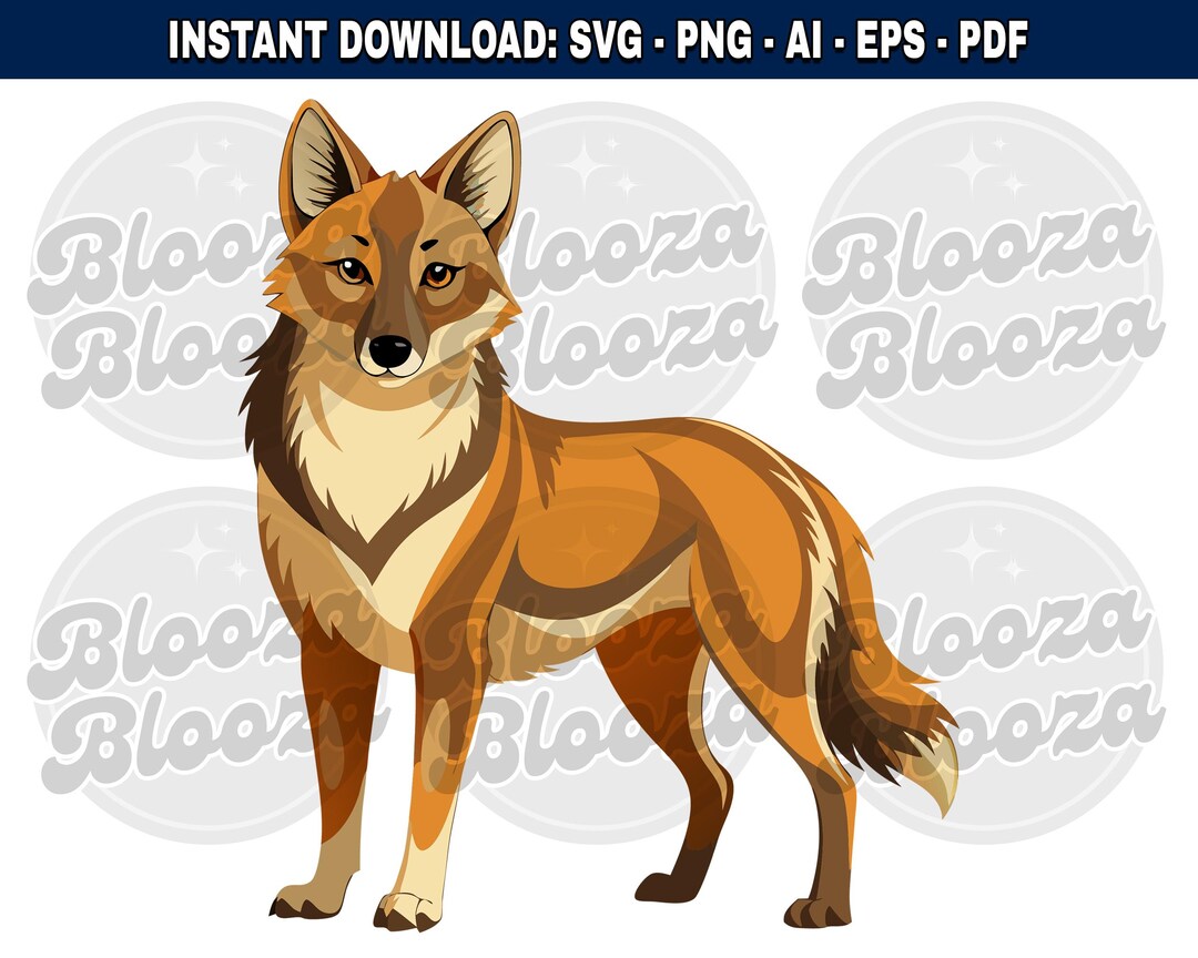 Dingo Brown Standing Instant Clipart Download Design SVG PNG EPS Pdf - Etsy