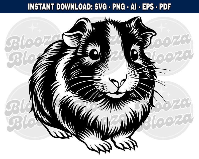 Guinea Pig Standing Black Instant Clipart Download Design SVG PNG EPS ...