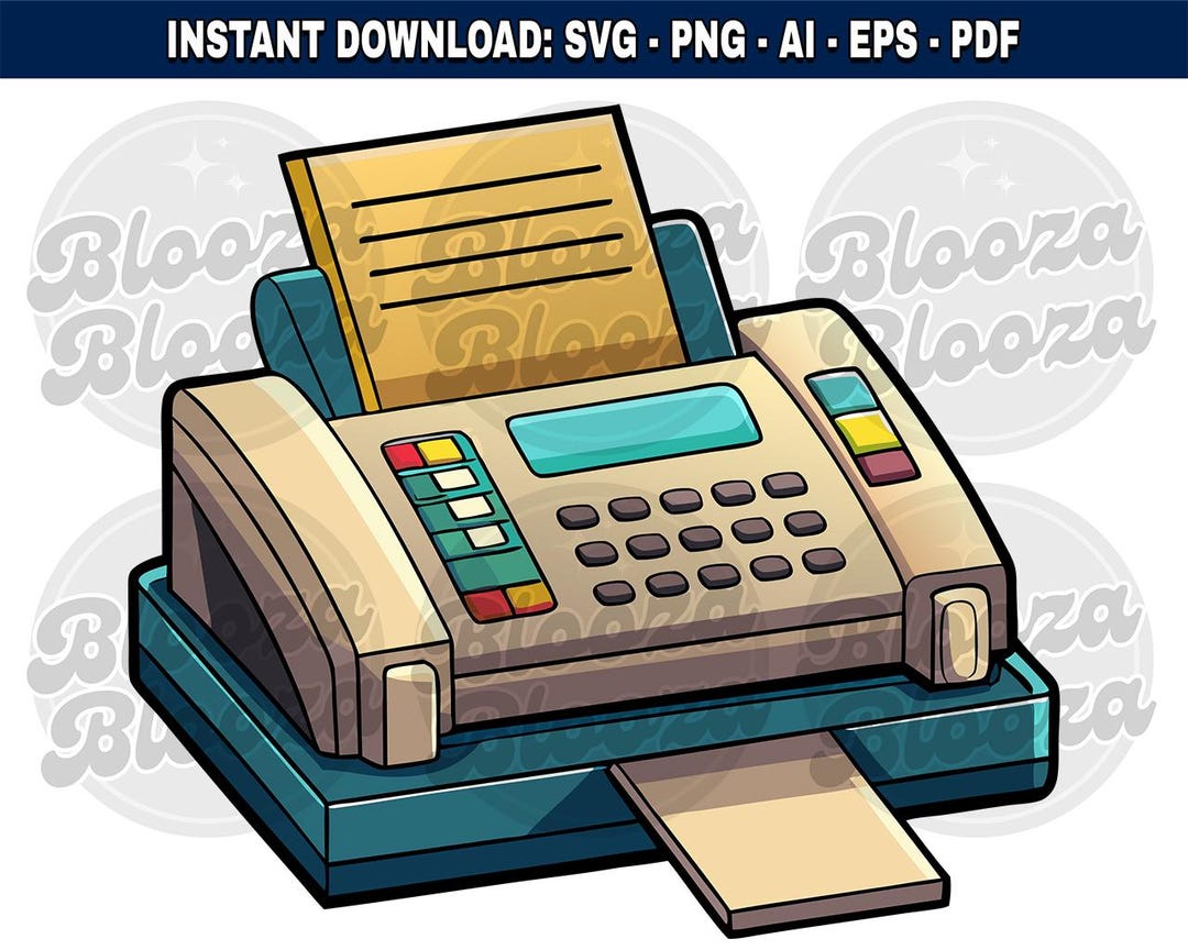 Fax Machine Office Color Instant Clipart Download Design SVG PNG EPS ...