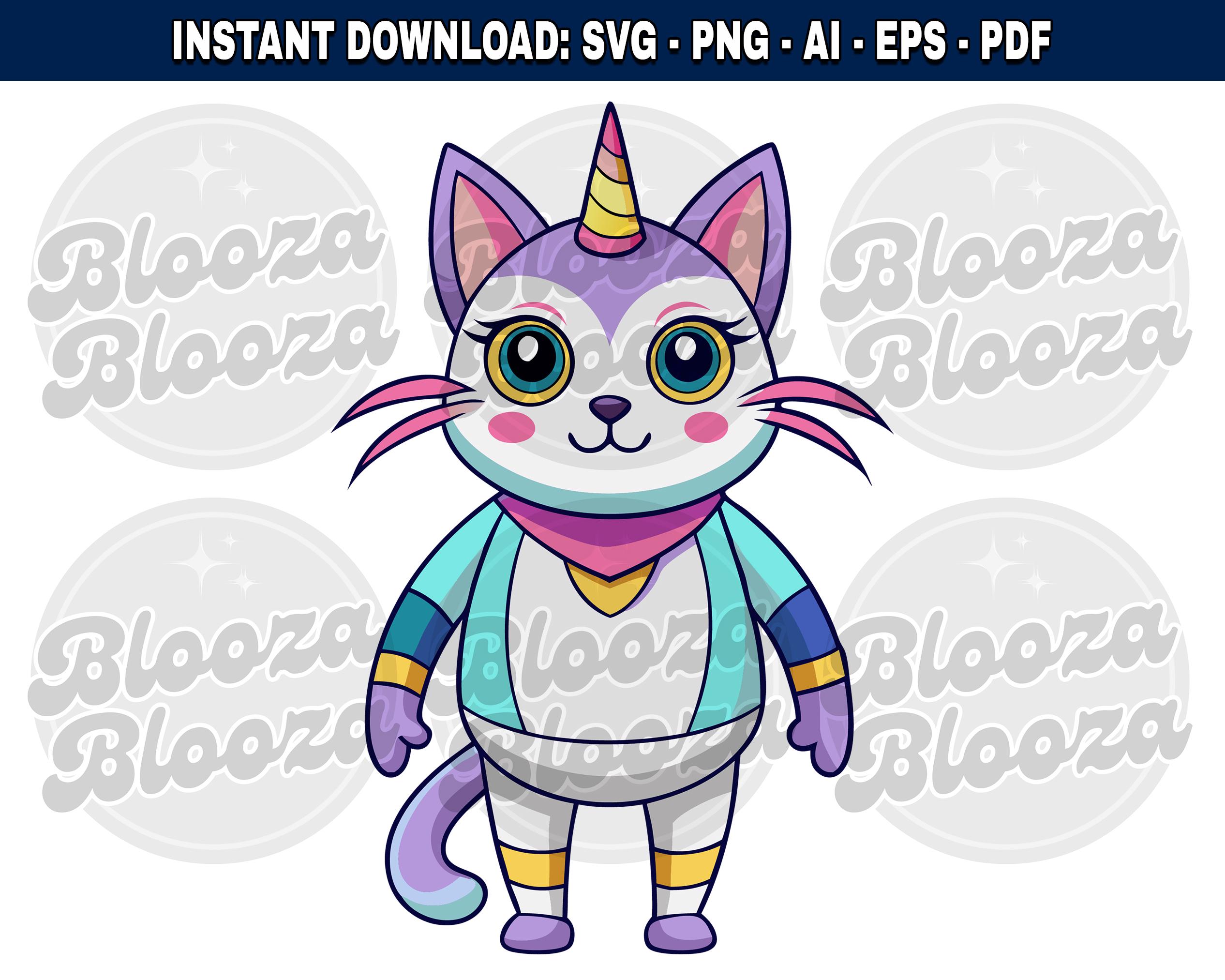 Cat Unicorn Caticorn Full Body Instant Clipart Download Design SVG PNG ...