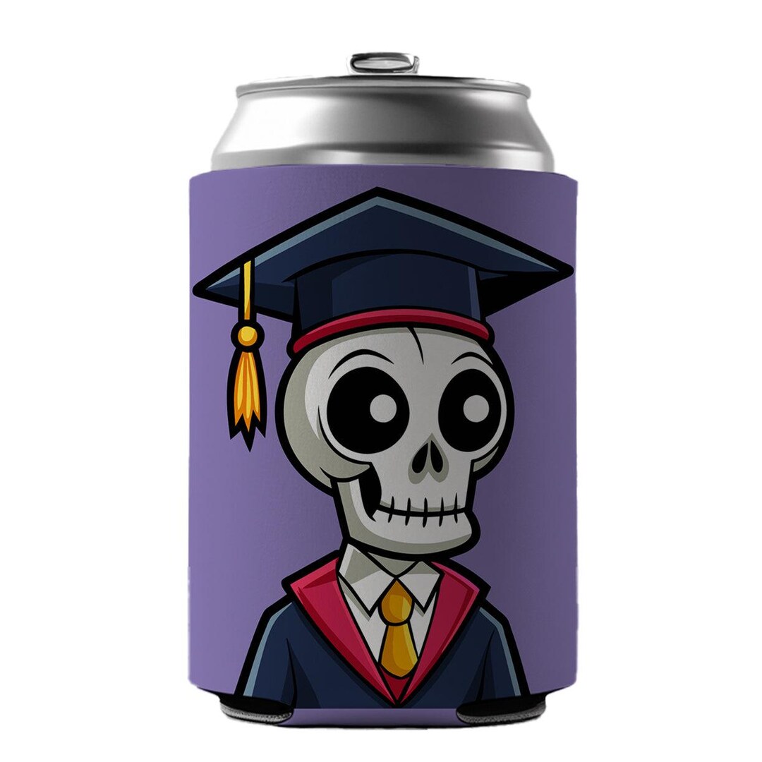 Graduate Skeleton Cute Graduation Can Cooler Beer Soda Drink Insulated ...