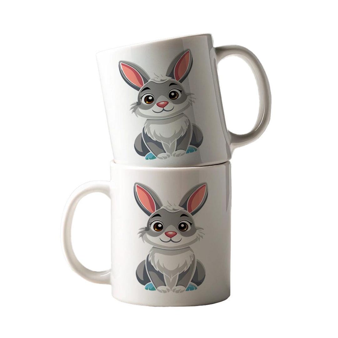 Rabbit Bunny Cute With Toadstools Mushrooms Ceramic Tea Coffee Mug Cup ...