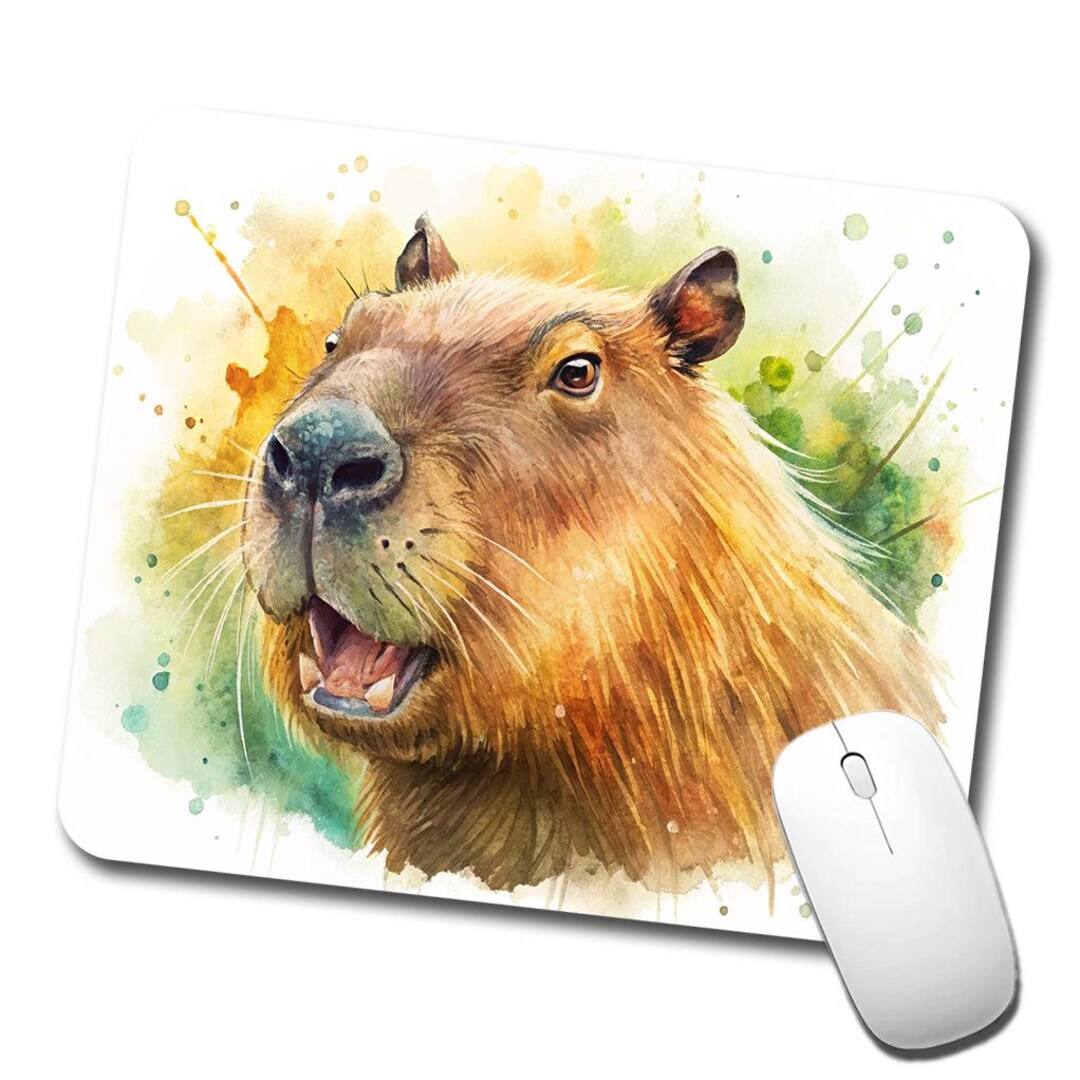 Angry Capybara Watercolor Low Profile Mouse Pad Mat - Etsy