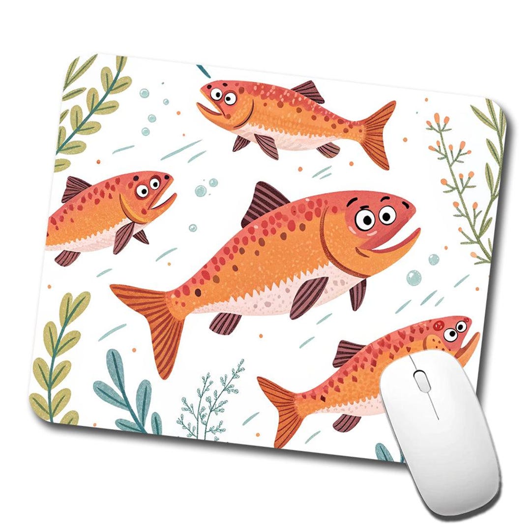 Salmon Fish Fishing Cute Low Profile Mouse Pad Mat - Etsy