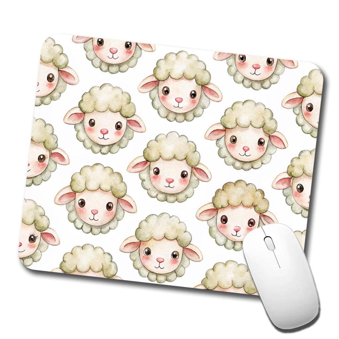 Cute Sheep Faces Watercolor Low Profile Mouse Pad Mat - Etsy