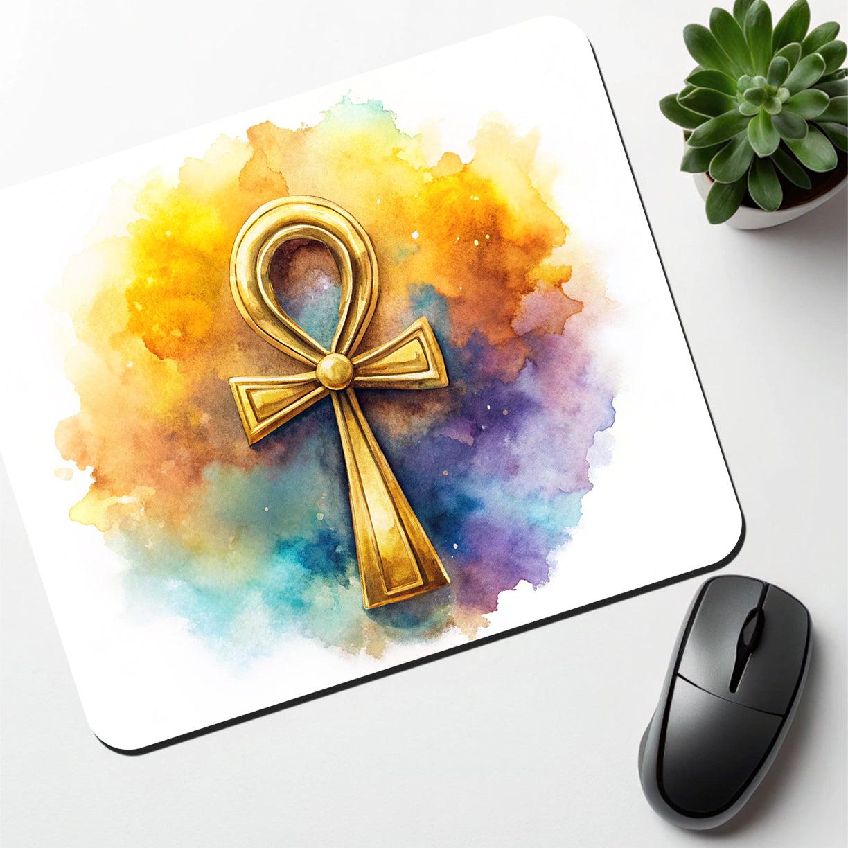 Ancient Egyptian Gold Ankh Watercolor Low Profile Mouse Pad Mat - Etsy