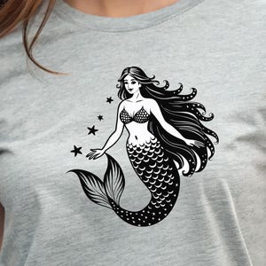 Mermaid Black Beautiful Instant Clipart Download Design SVG PNG EPS Pdf ...