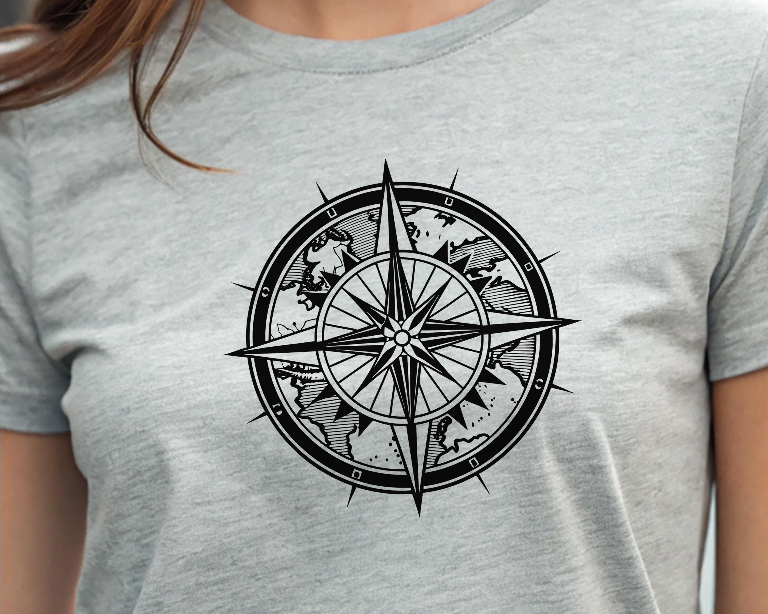 Map Globe World Nautical Compass Rose Instant Clipart Download Design ...