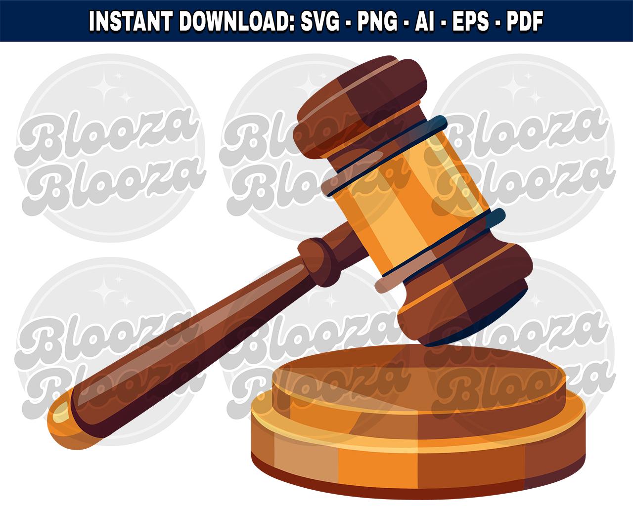 Judge Gavel Elegant Instant Clipart Download Design SVG PNG EPS Pdf - Etsy