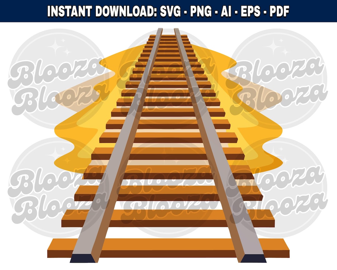 Railroad Train Track Color Instant Clipart Download Design SVG PNG EPS ...