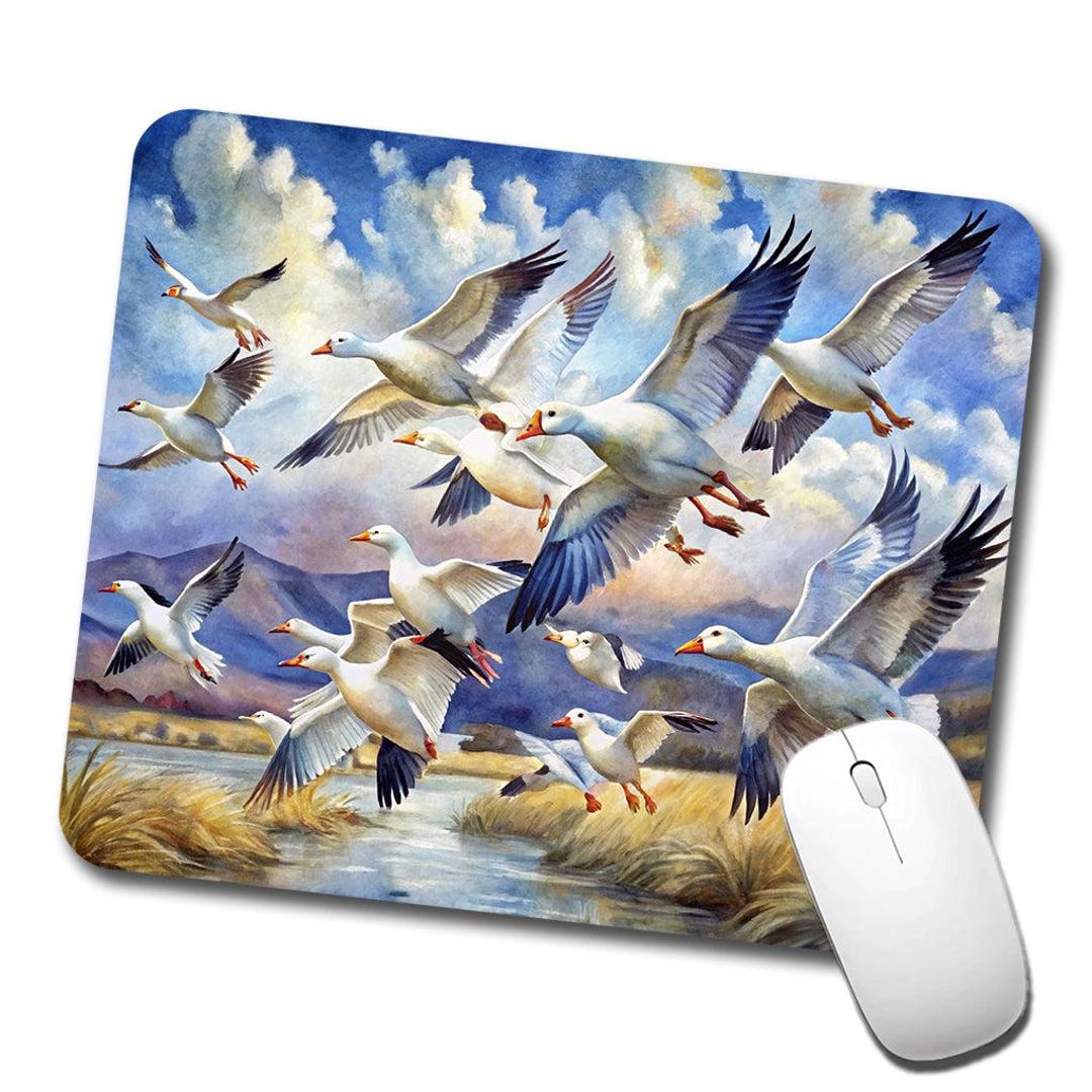 Flock of Snow Geese in Flight Watercolor Low Profile Mouse Pad Mat - Etsy