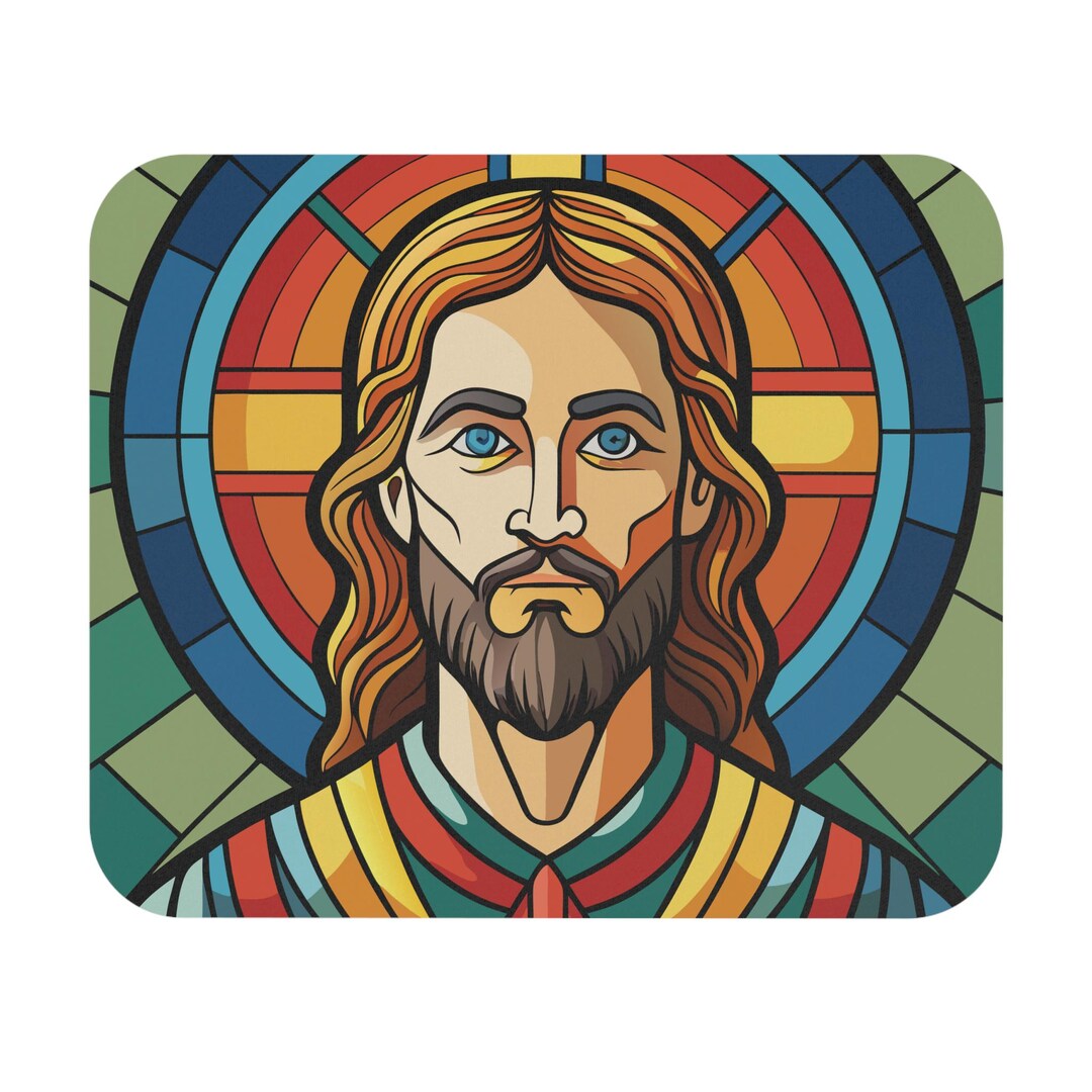 Jesus Stained Glass Christian Religious Catholic Mouse Pad - Etsy