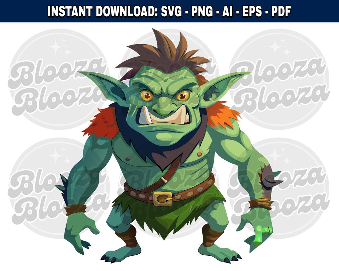 Evil Troll Color Instant Clipart Download Design SVG PNG EPS Pdf - Etsy