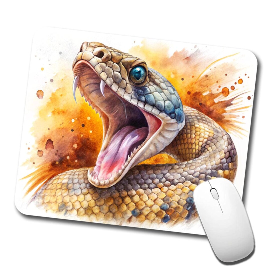Angry Rattlesnake Snake Reptile Watercolor Low Profile Mouse Pad Mat - Etsy