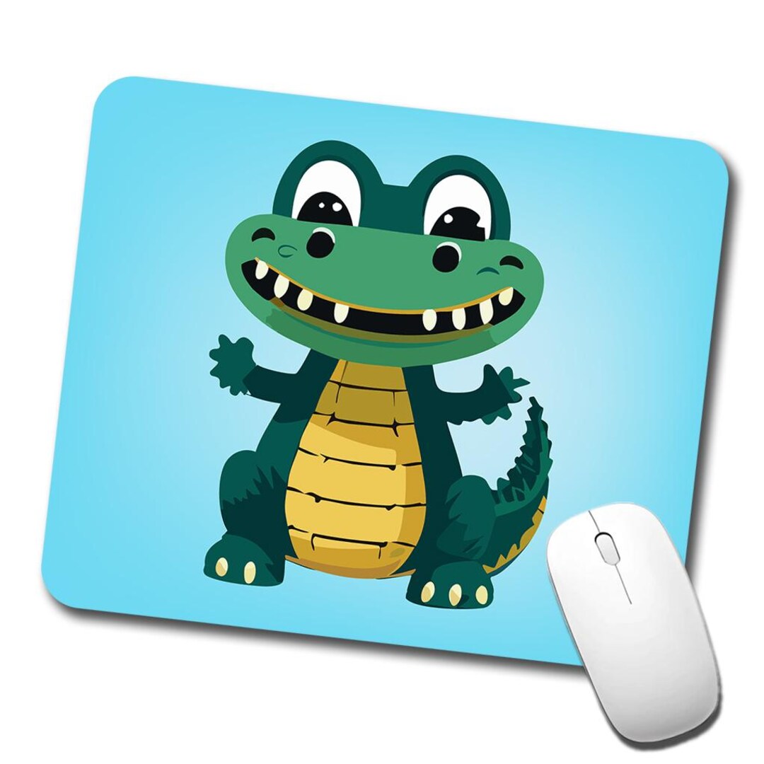 Alligator Crocodile Happy Low Profile Mouse Pad Mat - Etsy