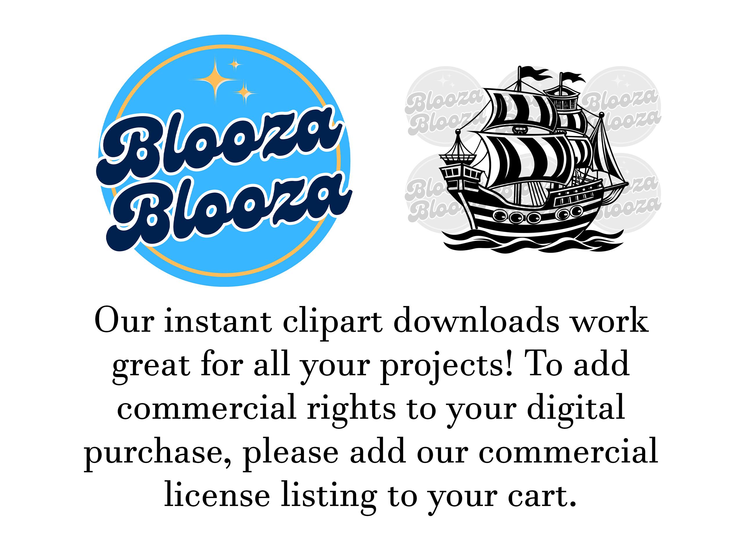 Pirate Sailing Ship Corsair Instant Clipart Download Design Svg Png Eps