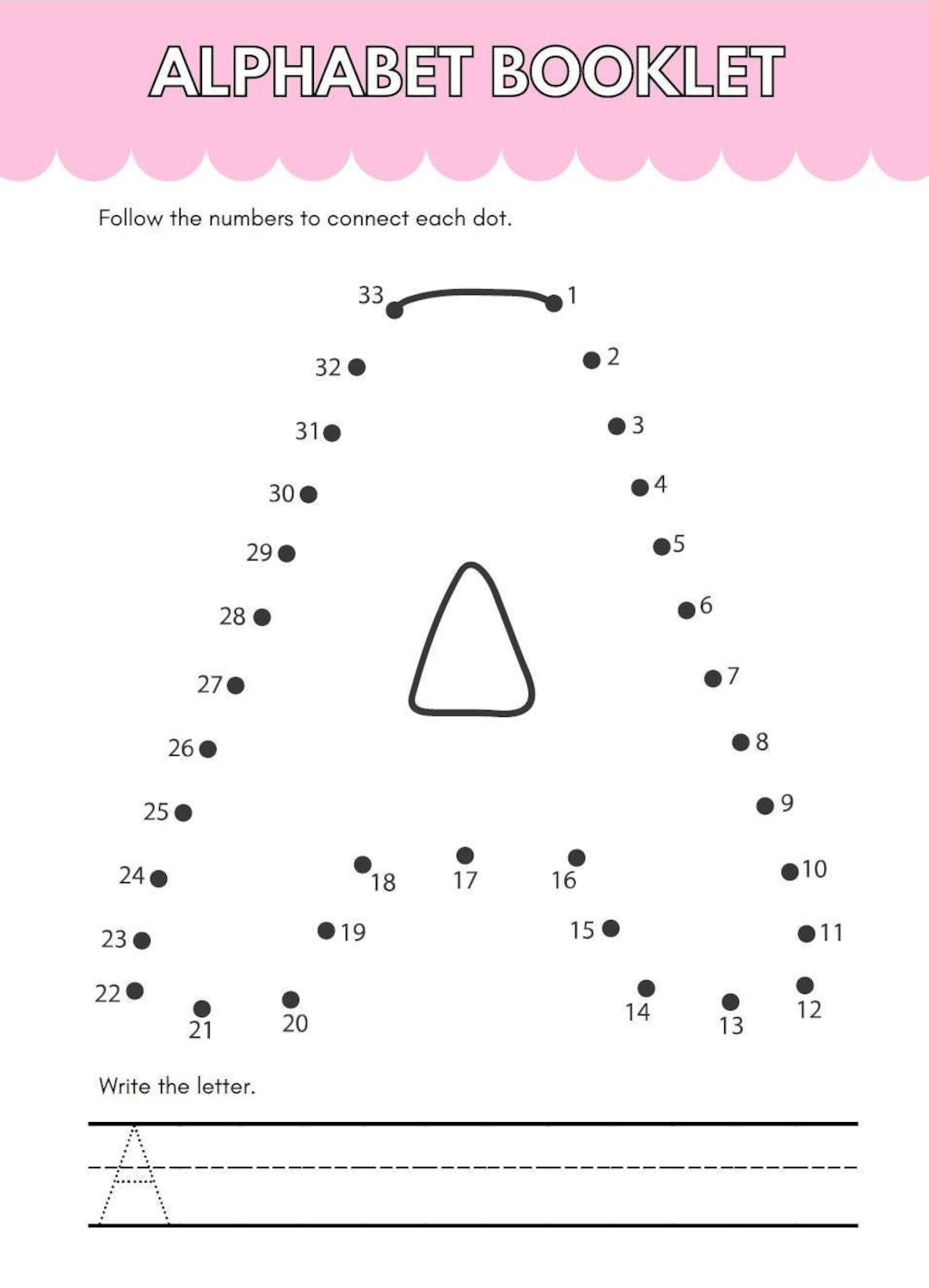Alphabet Fun and Educational Dot to Dot Worksheets Perfect for Kids - Etsy