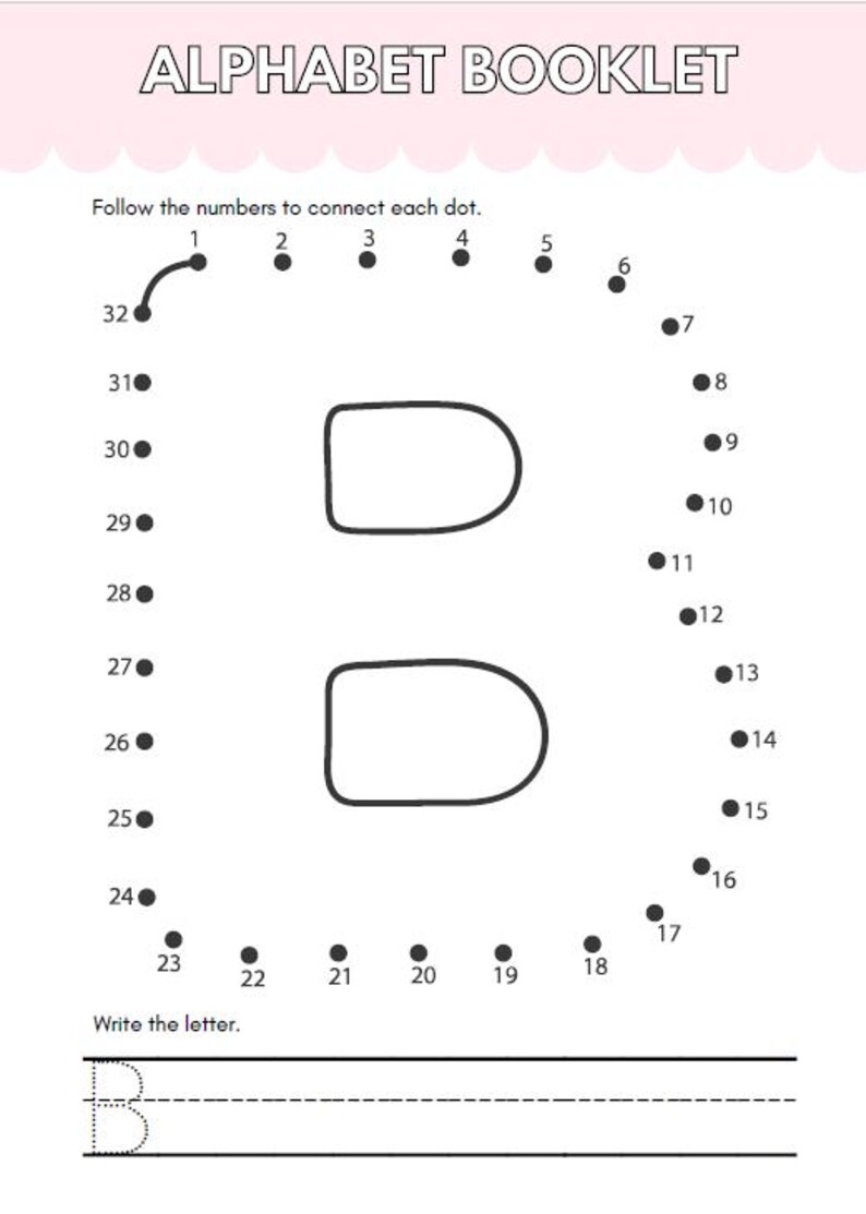 Alphabet Fun and Educational Dot to Dot Worksheets Perfect for Kids - Etsy