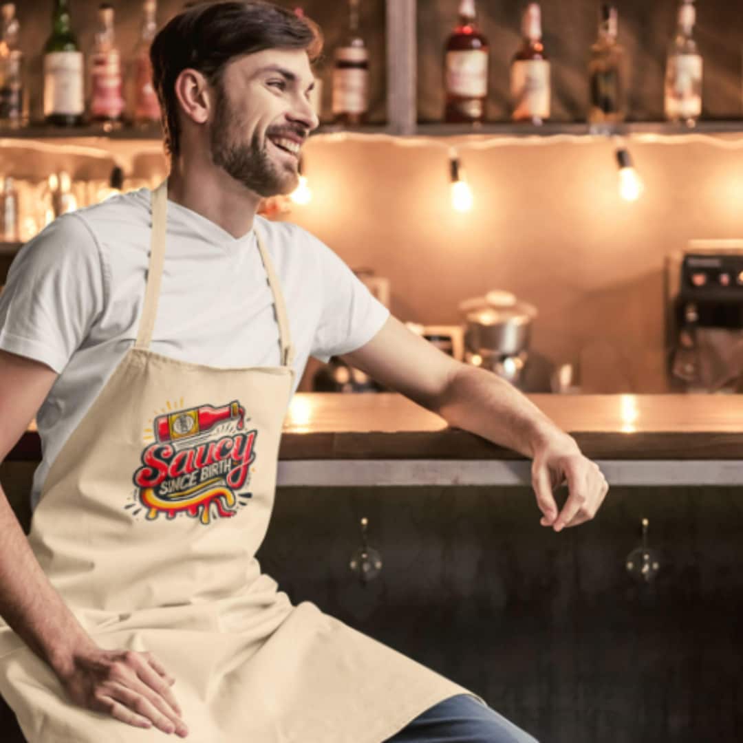 Saucy Since Birth Apron Witty Chef Gear Perfect Gift for the Playful ...