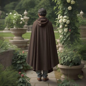 Nordic Religious Cape Cloak With Hood | Renaissance Dark Brown Hooded ...