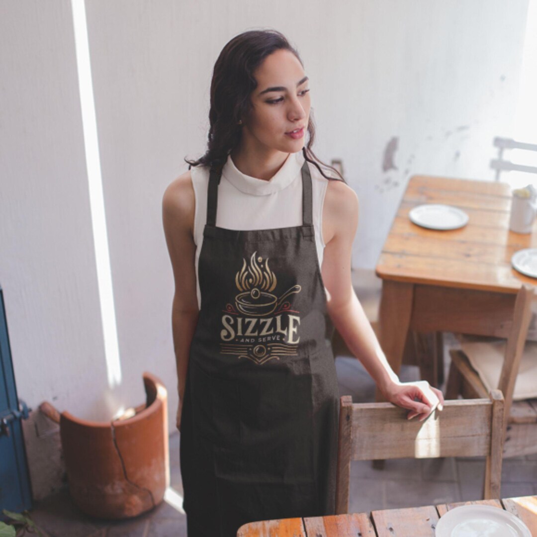Sizzle and Serve Apron Elegant Chef's Apron Perfect for Passionate ...