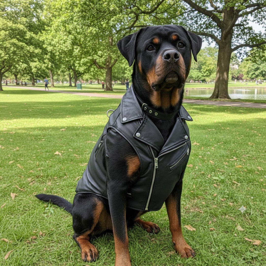 Genuine Leather Black Dog Vest | Zippered Adjustable Pet Coat ...