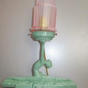 NUART and Frankart Style Art Deco Lamp Base Nymph Doing a Split in ...