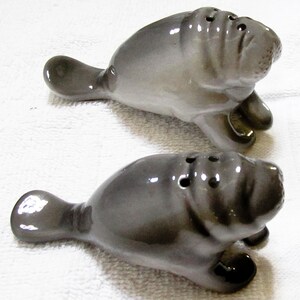 A Vintage Pair of Ceramic Florida 4 Long Manatee Sea Cows Salt and ...