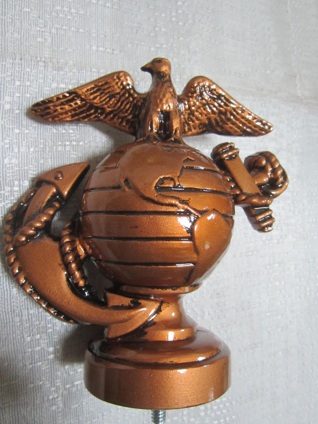 Topper USMC Marine Corps Insignia Auto Car Hood Ornament Mascot Baked ...