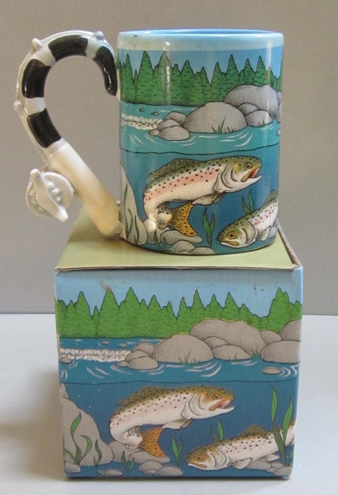 A Vintage Ceramic Trout With a Fishing Rod Handle Coffee Mug - 13 ...