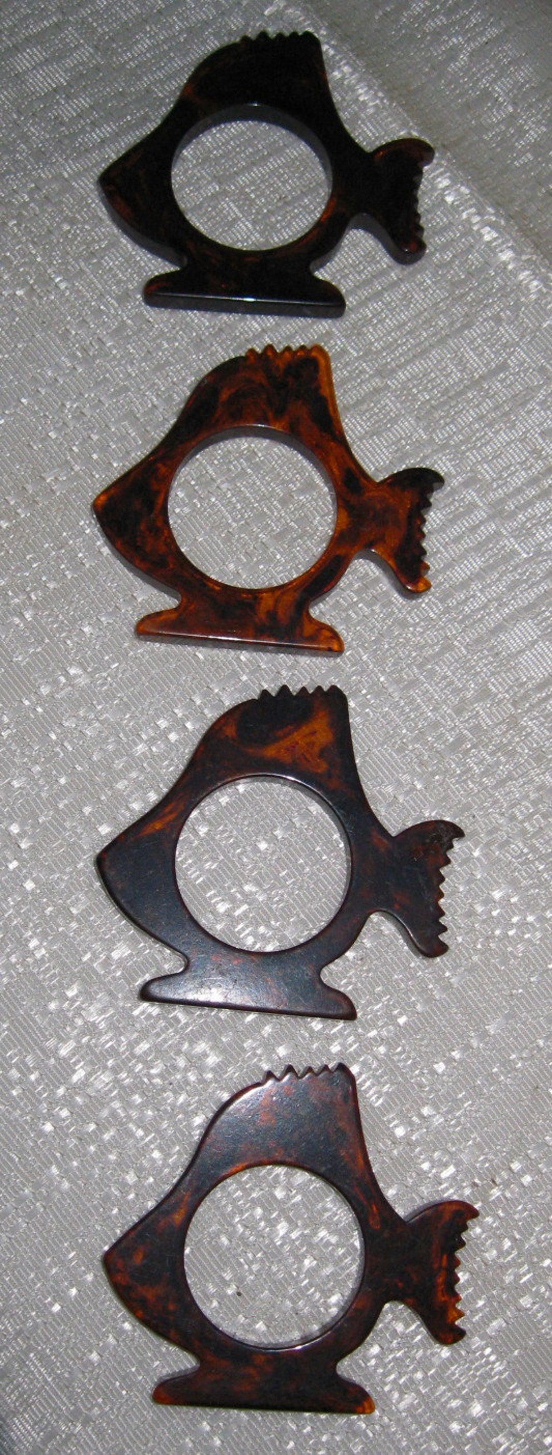 Vintage 3/16 Bakelite Flat Large Fish Napkin Rings or Rattle Toys in ...