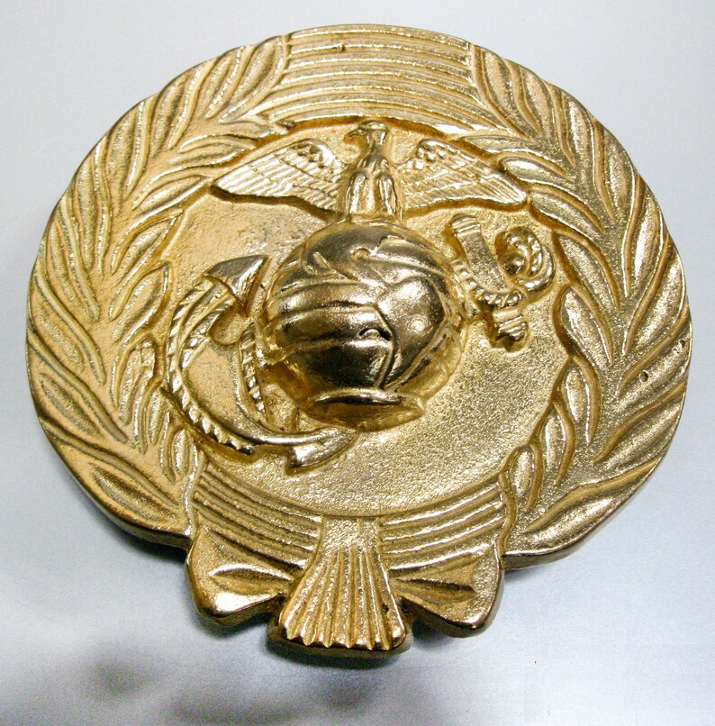 USMC Marine Corps Insignia Round Plaque Grave Marker 7 - Etsy