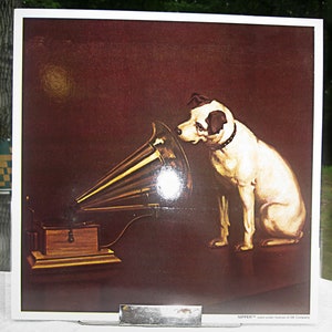 Vintage Nipper Dog and Phonograph Poster - 13-1/2" X 13-1/2" - Victor ...