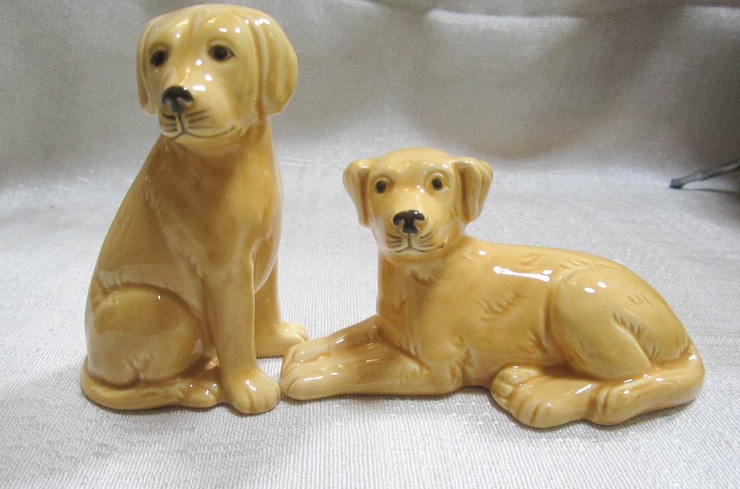 Vintage Ceramic Labrador Dog Salt and Pepper Shakers – Golden Retriever ...