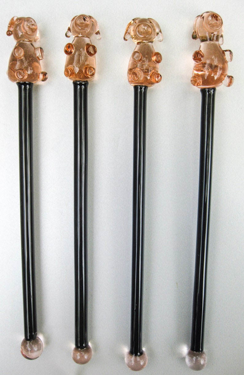 A Vintage 4 Pcs Pig Hog Oink Crystal Glass Swizzle Sticks Stix - Etsy