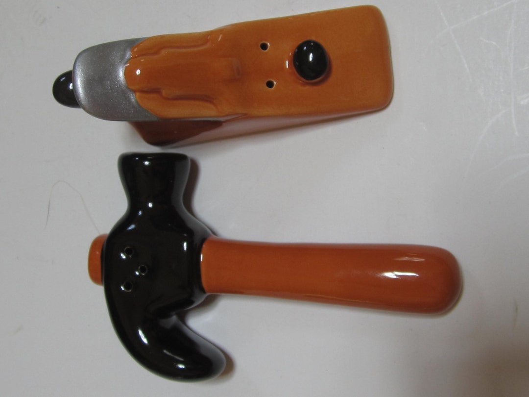 A Vintage Ceramic Hammer and Shaving Plane Salt and Pepper Shakers ...